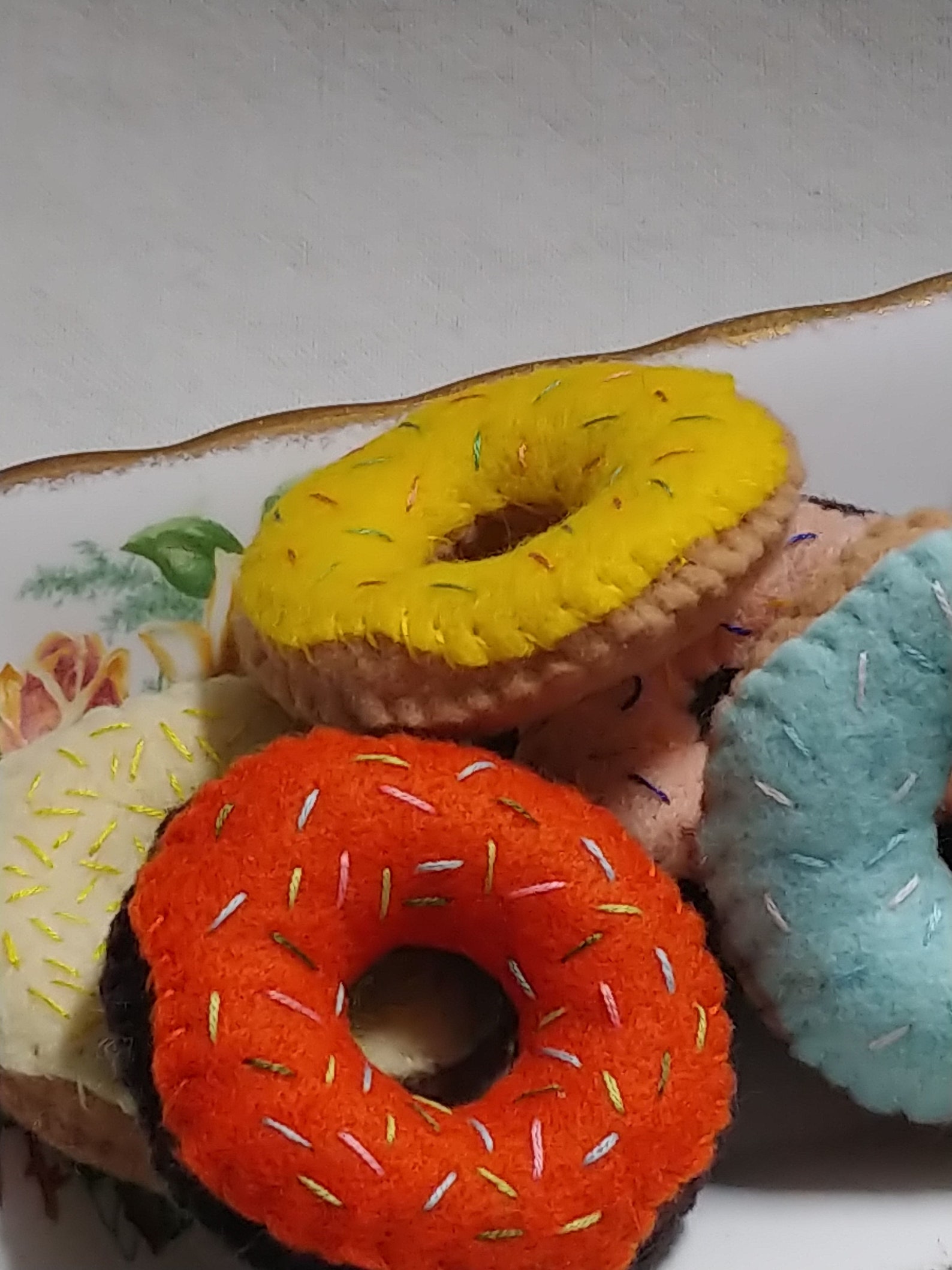 Three Mini Felt Food Donuts Play Food Pretend Food for - Etsy