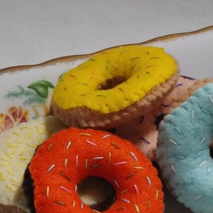 Three Mini Felt Food Donuts - Play Food - Pretend Food for Play ...