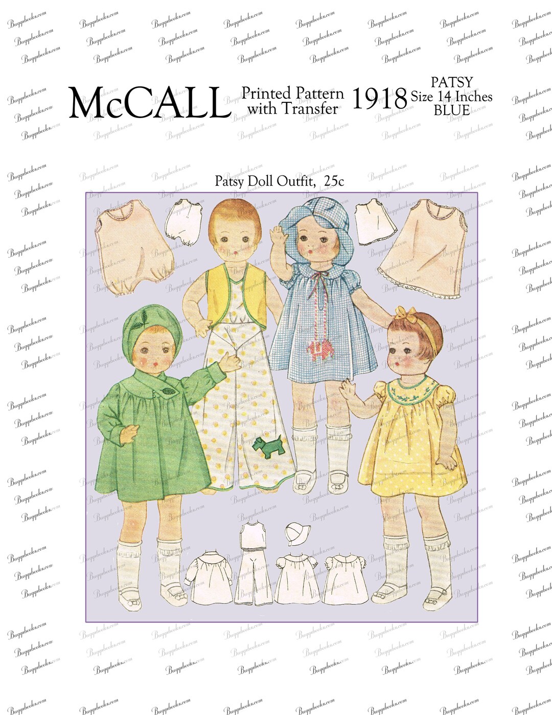 Mccall 1918 - Patsy Doll Sewing Pattern - for 14 Inch Patsy Doll ...