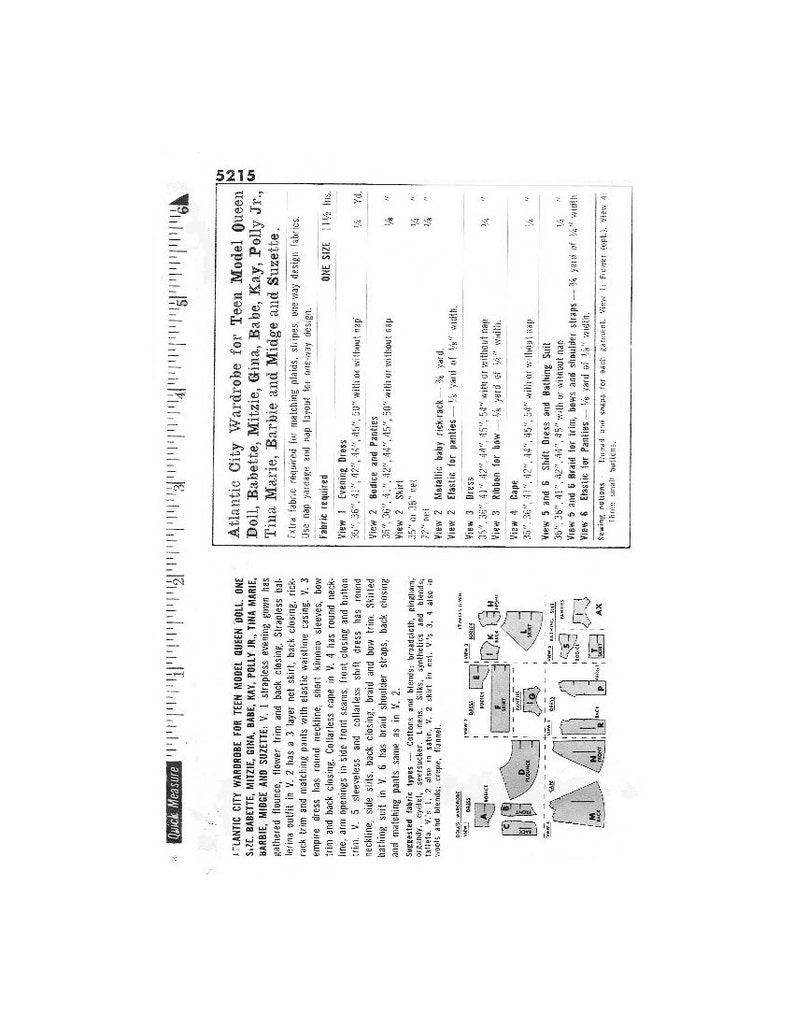 Simplicity 5215 11 1/2 inch barbie etc doll sewing patterns | Etsy
