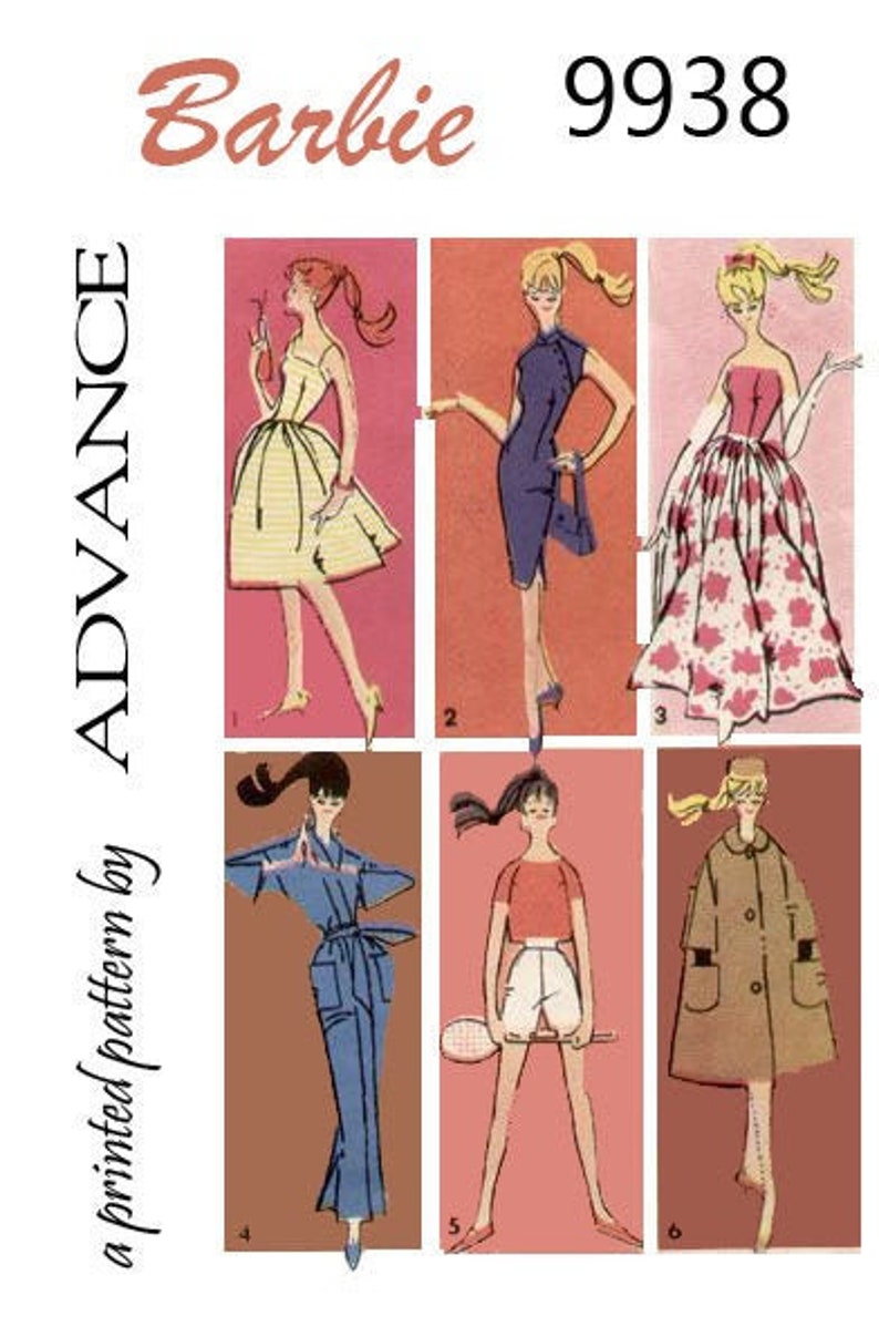 Advance 9938 Vintage Barbie Doll Sewing Pattern Reproduced - Etsy