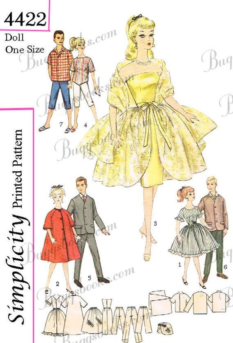 Simplicity 4422 Barbie Doll Clothes Sewing Pattern Hard Copy - Etsy