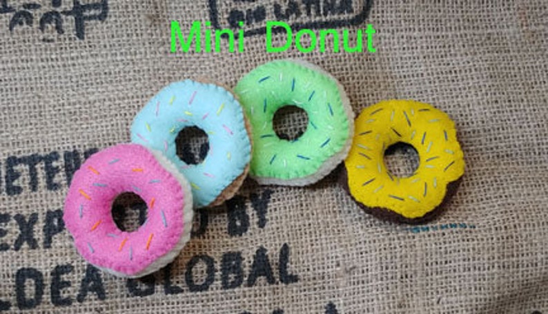 Three Mini Felt Food Donuts Play Food Pretend Food for - Etsy