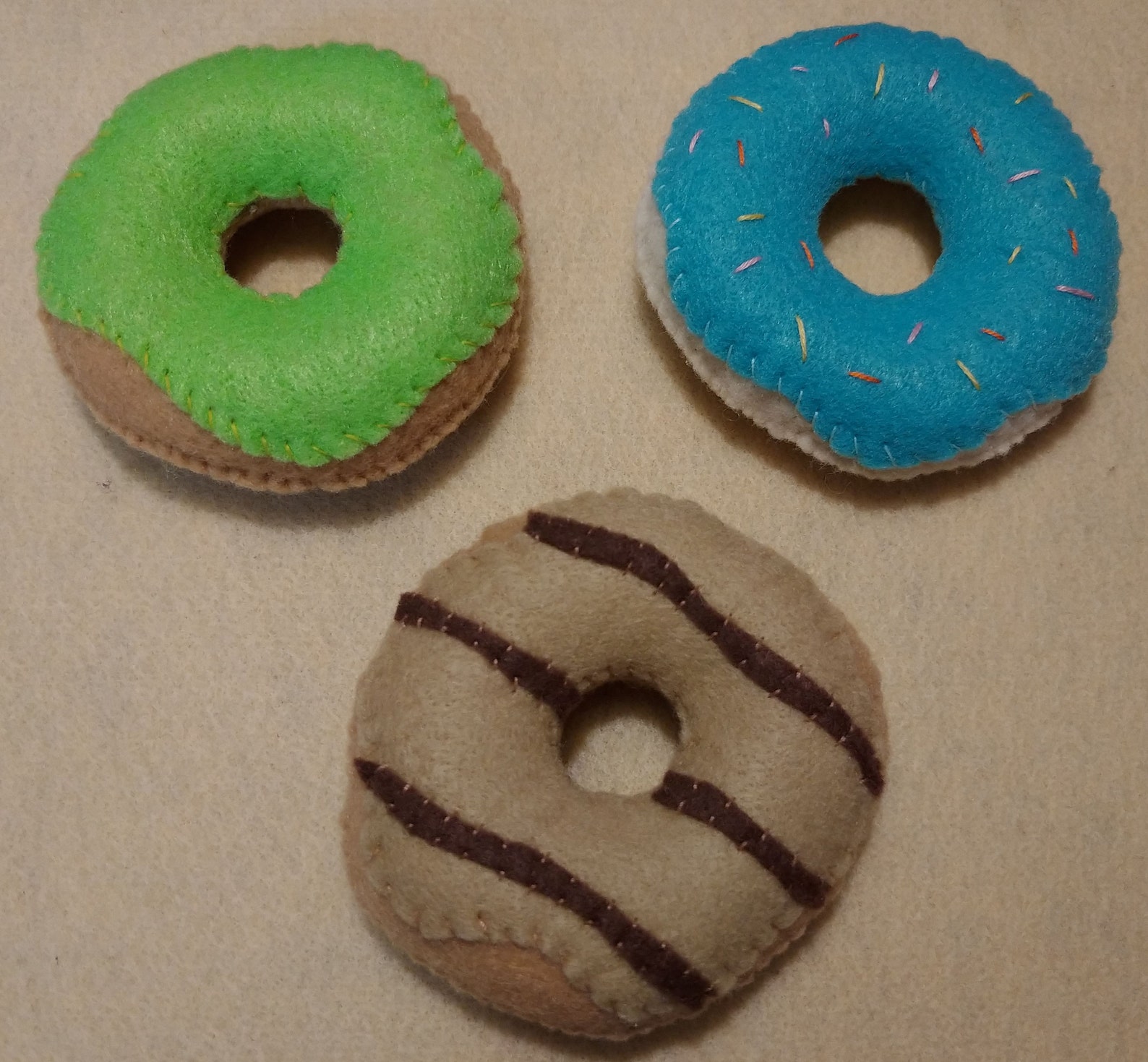 Three Mini Felt Food Donuts Play Food Pretend Food for - Etsy