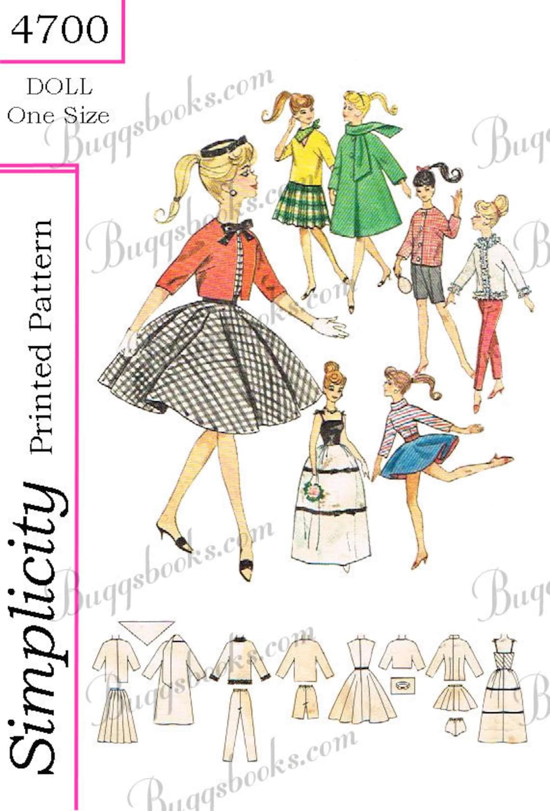 Simplicity 4700 PDF Barbie Doll Clothes Sewing Pattern - for 11 1/2 ...