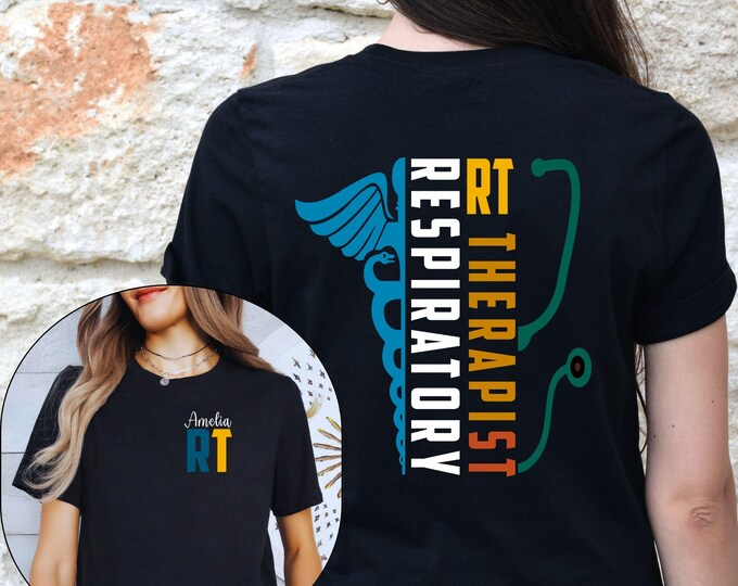 Custom Respiratory Therapist Pocket Print Shirt, Personalized Name ...