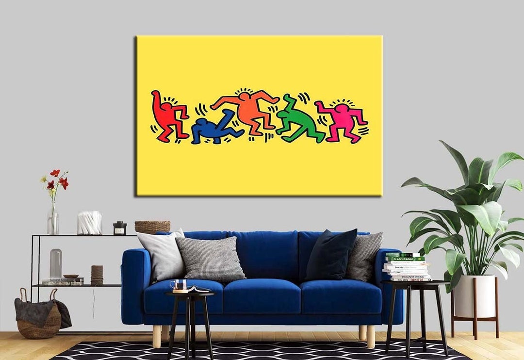 Keith Haring Dance Canvas, Keith Haring Poster, 1990 Street Art, Keith ...