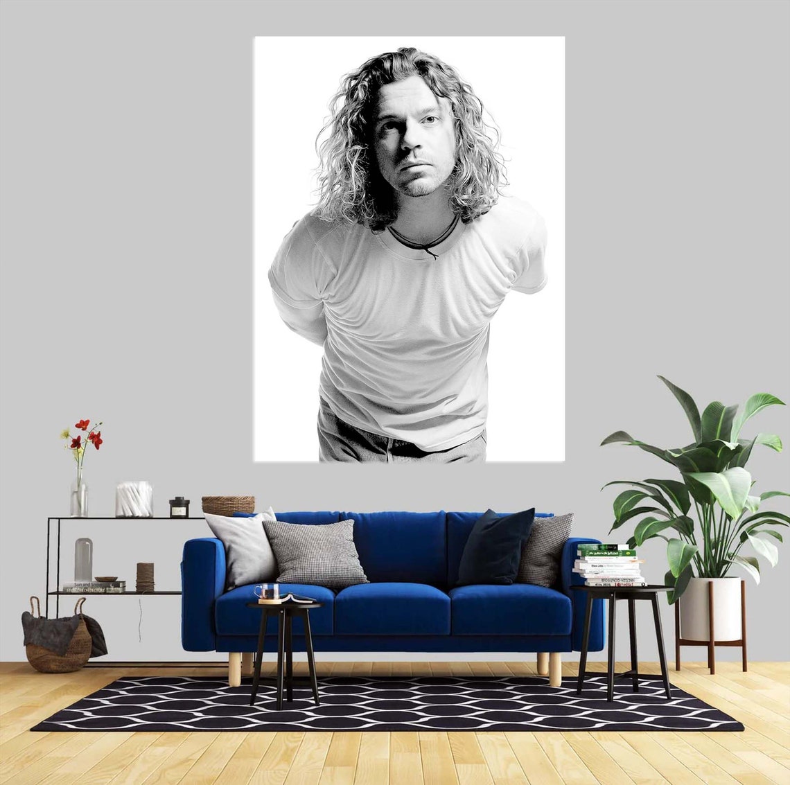 Michael Hutchence Canvas Poster Print, Black White Wall Art, Michael ...