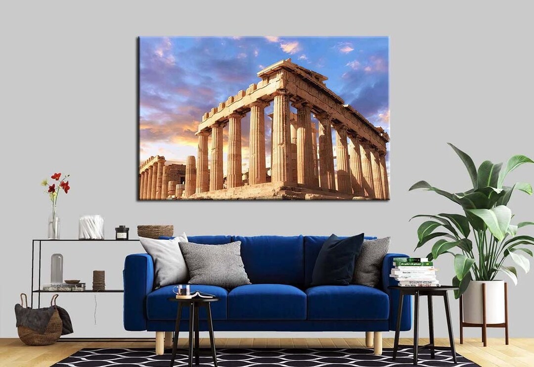 Ancient Acropolis Canvas,acropolis Glass Art,ancient Greek Fortress in ...