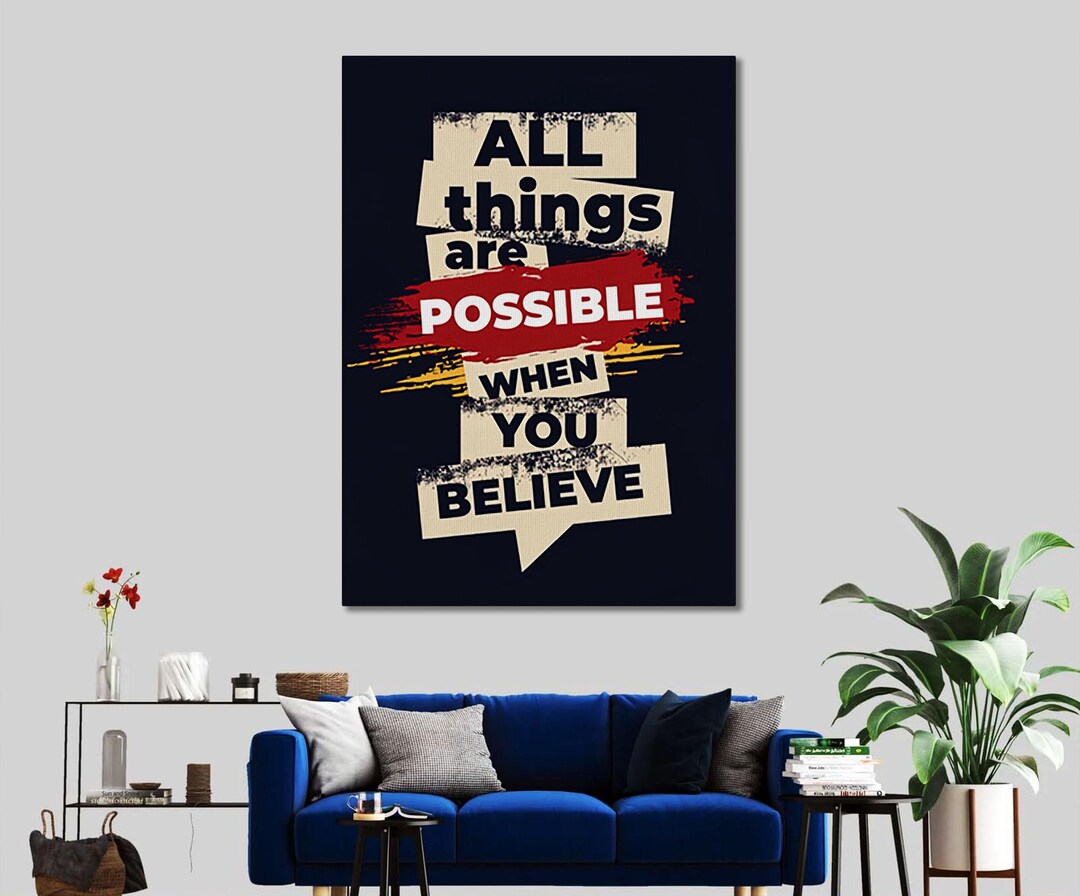 All Things Are Possible, Success Canvas Art, Motivational Canvas ...
