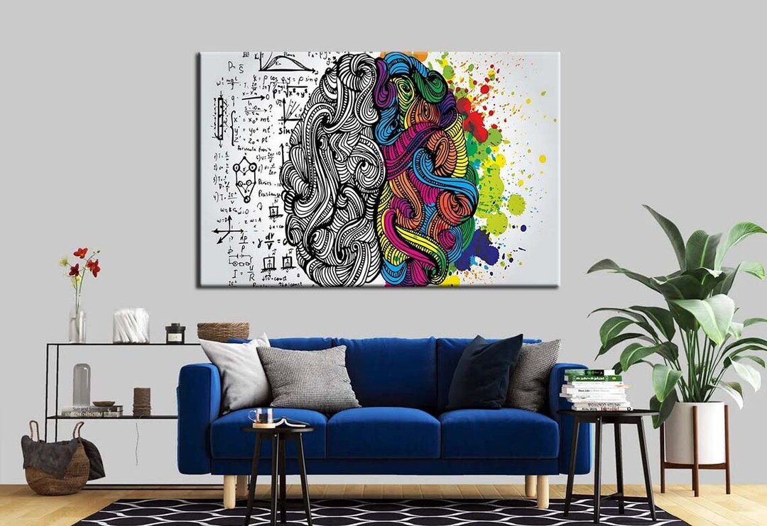Brain Anatomy Art, Science Wall Decor, Psychology Wall Art, Brain ...
