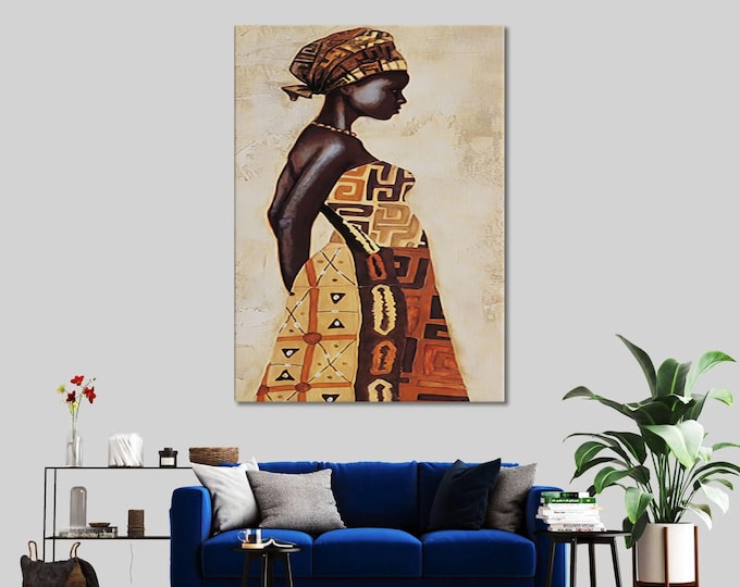 African Women Wall Art, African Wall Art, Abstract Canvas Art, Ethnic Woman Canvas Art, Ethnic ...