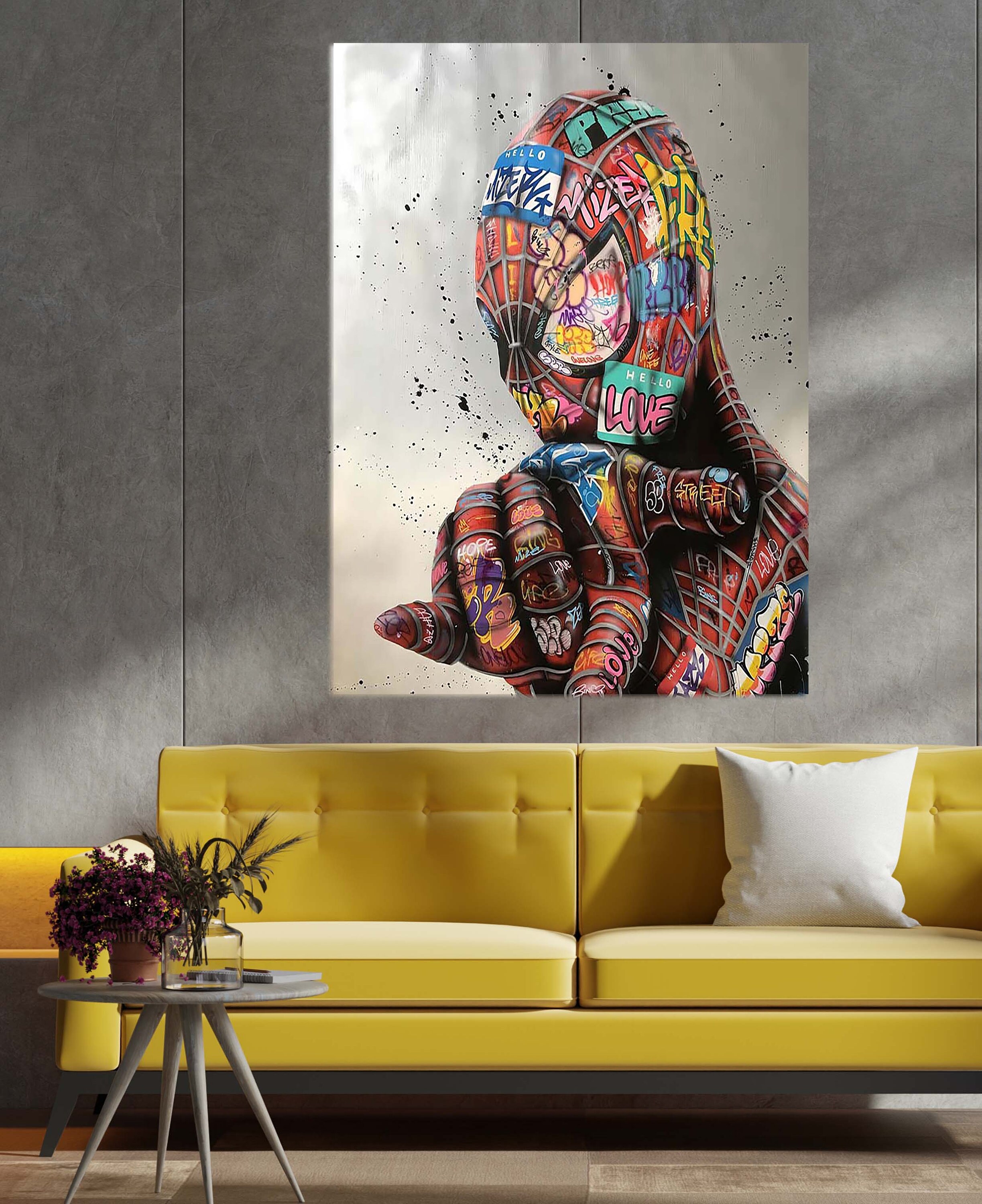 Spider-man Graffiti Canvas Print: Ready to Hang Wall Decor - Etsy