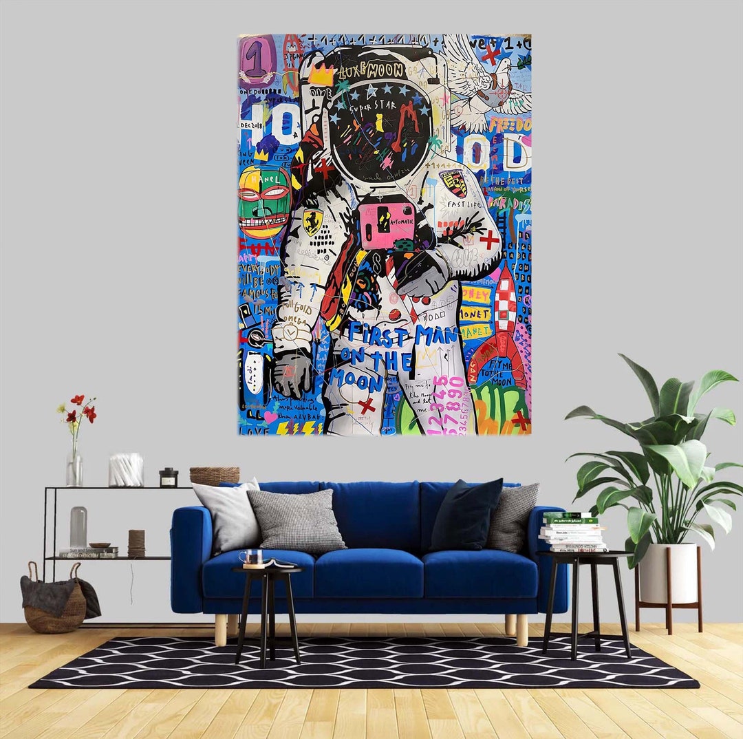 Banksy Astronaut Graffiti Canvas Print: Spaceman Street Art Decor - Etsy