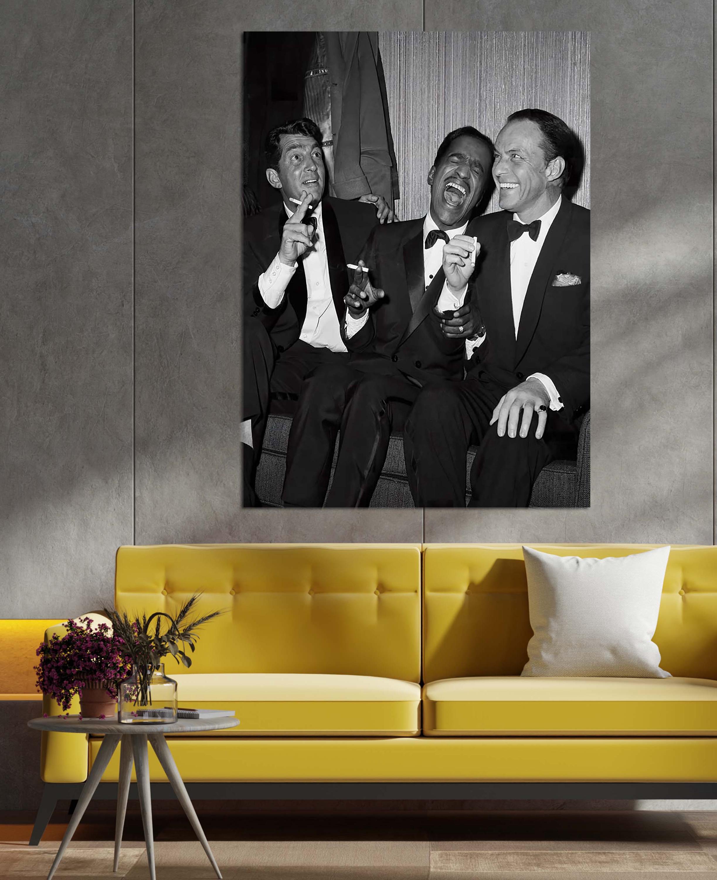 The Rat Pack Poster, Dean Martin, Sammy Davis Jr and Frank Sinatra, Vintage Wall Art, Black and ...