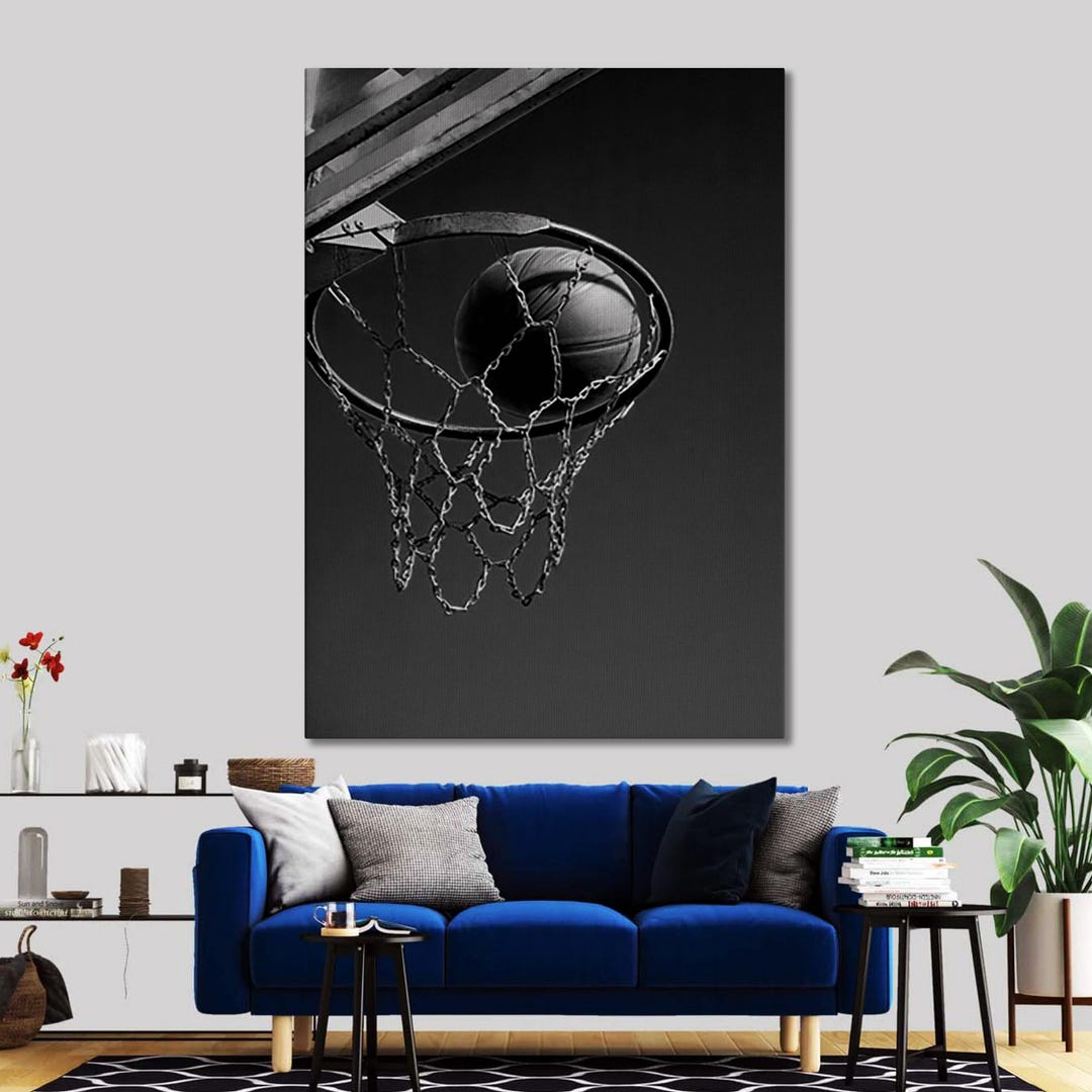 Basketball Hoop Poster Horizontal, Basketball Coach Gift, Teen Room ...