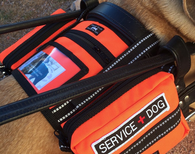 Hunter Orange Service Dog Backpack Style Saddlebags / Vest That ...