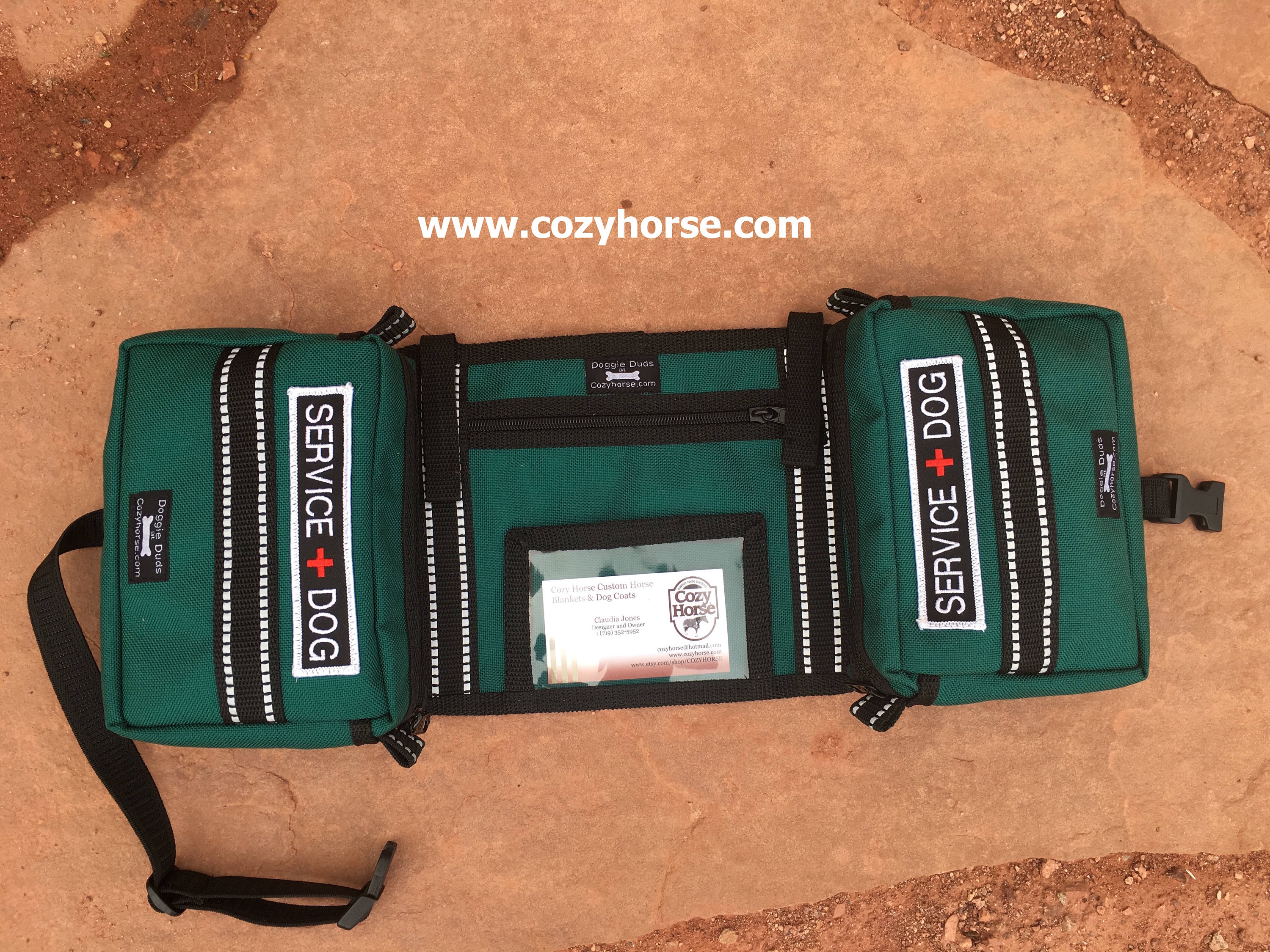 Teal Saddlebags With Service Dog Patches ID Pocket for Dog - Etsy
