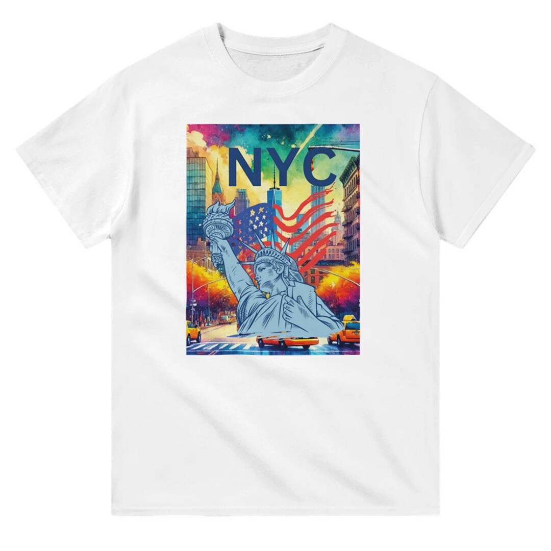 Classic New York City Icons T-shirt Vintage NYC Graphic Tee Gildan ...