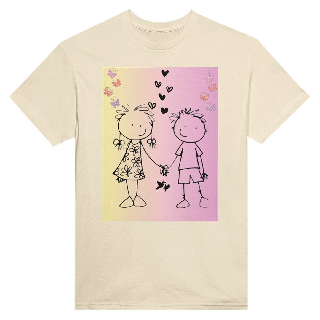 Stick Figures Love Birds Shirt, Cute Stickman Couple in Love Tshirt ...