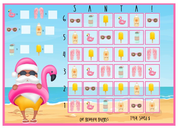 Digital Download Santa at the Beach - Etsy