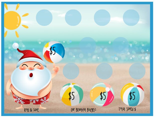 Digital Download Santa at the Beach - Etsy