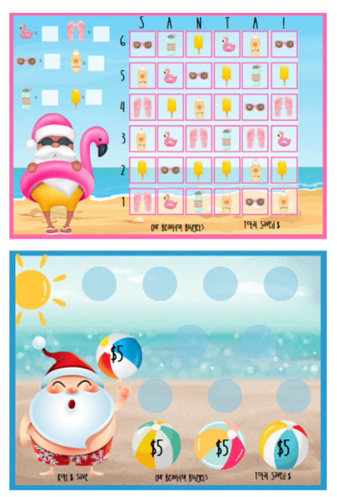 Digital Download Santa at the Beach - Etsy