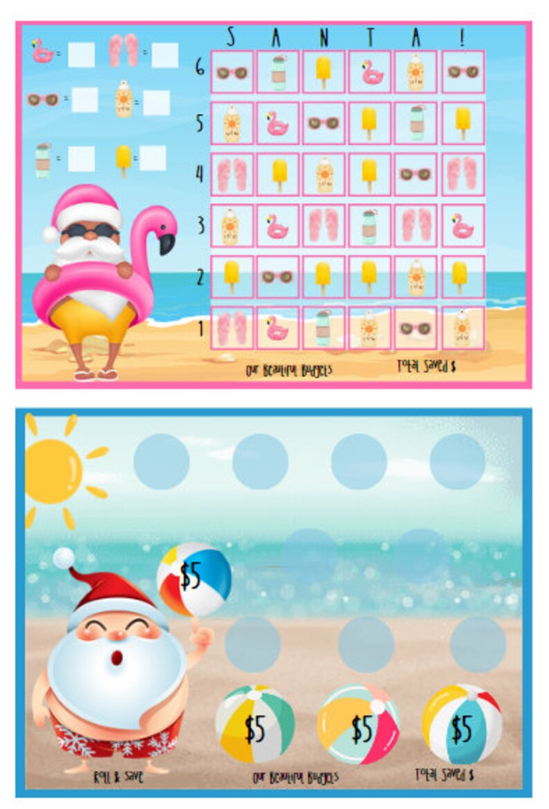 Digital Download Santa at the Beach - Etsy