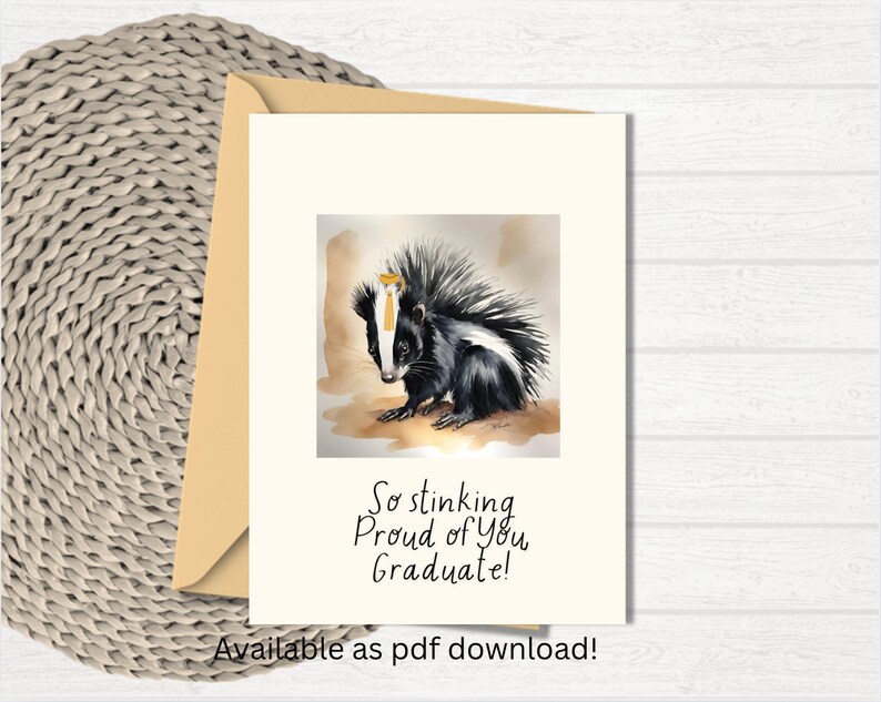 5x7 GRADUATION CARD so Stinking Proud of You Congratulations Card ...