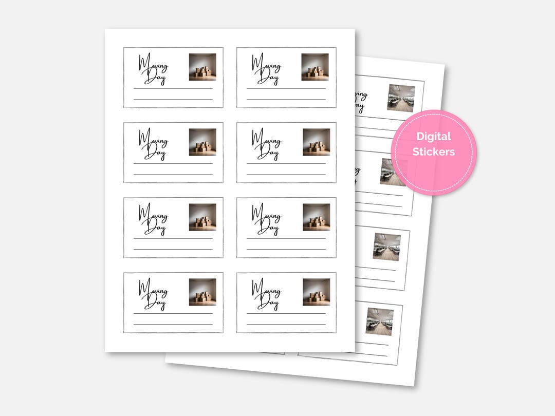 STICKER LABELS MOVING Sheets | Moving Box Stickers | Digital File ...