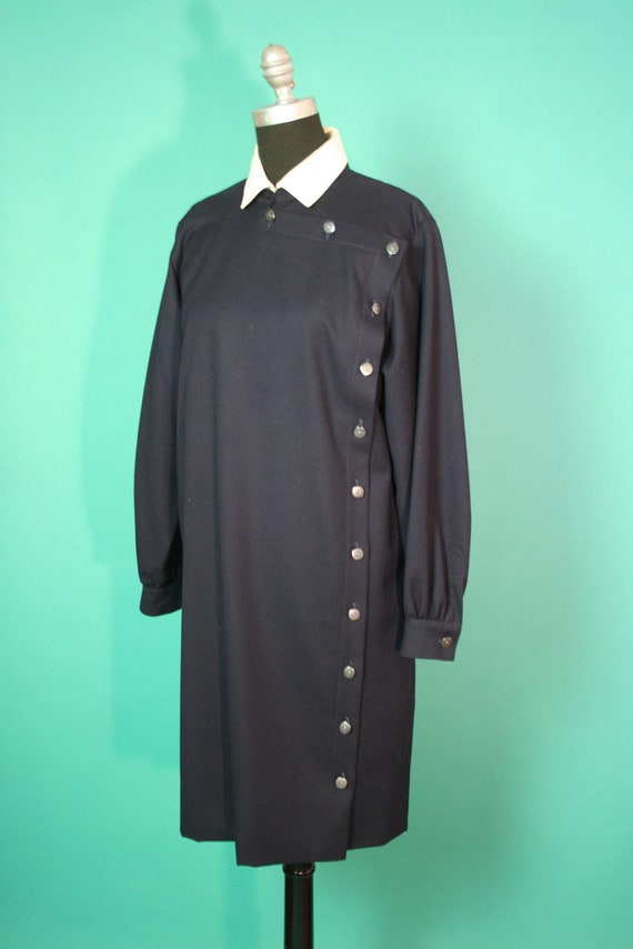 Vintage 1980s 80s Jaeger Asymmetrical Flap Button Up … - Gem