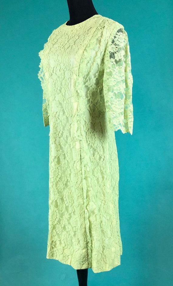 1960s Vintage Sheer Lime Green Lace Lingerie Set - Gem
