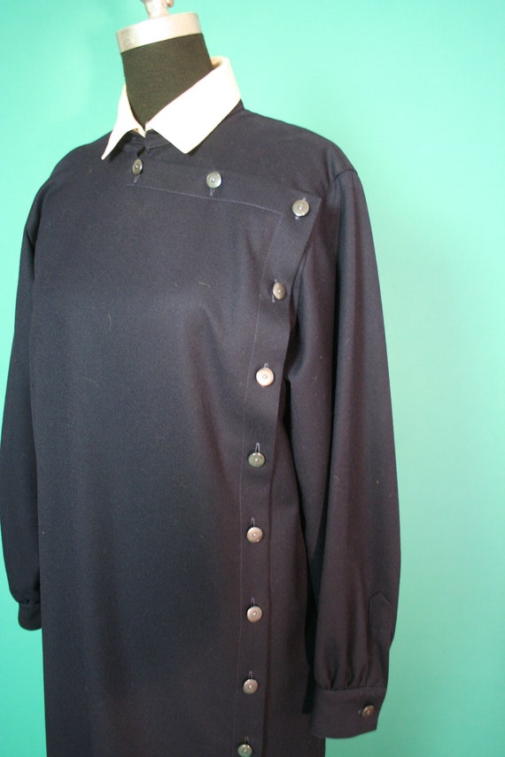 Vintage 1980s 80s Jaeger Asymmetrical Flap Button Up … - Gem