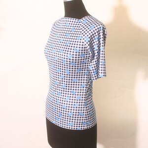 Vintage 90s Quarter Sleeve Blue Picnic Square Neck Fitted - Etsy
