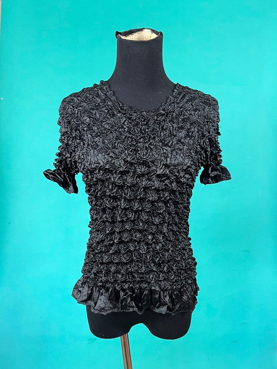 2000s Black Y2K popcorn singlet - Gem