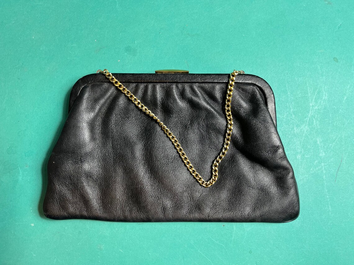 Vintage 1940s Black Ultra Soft Leather Ingber Clutch Purse - Etsy