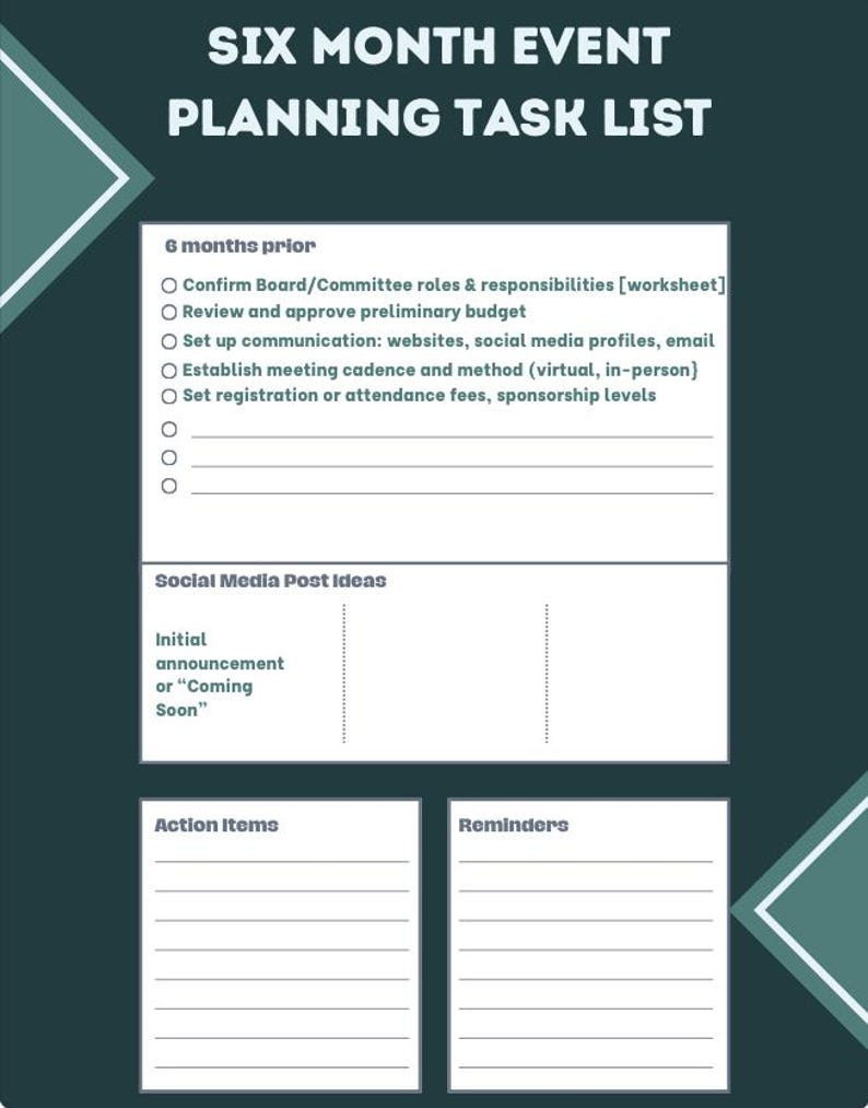 Event Planning Guide, Printable Corporate Event Planner, Editable ...