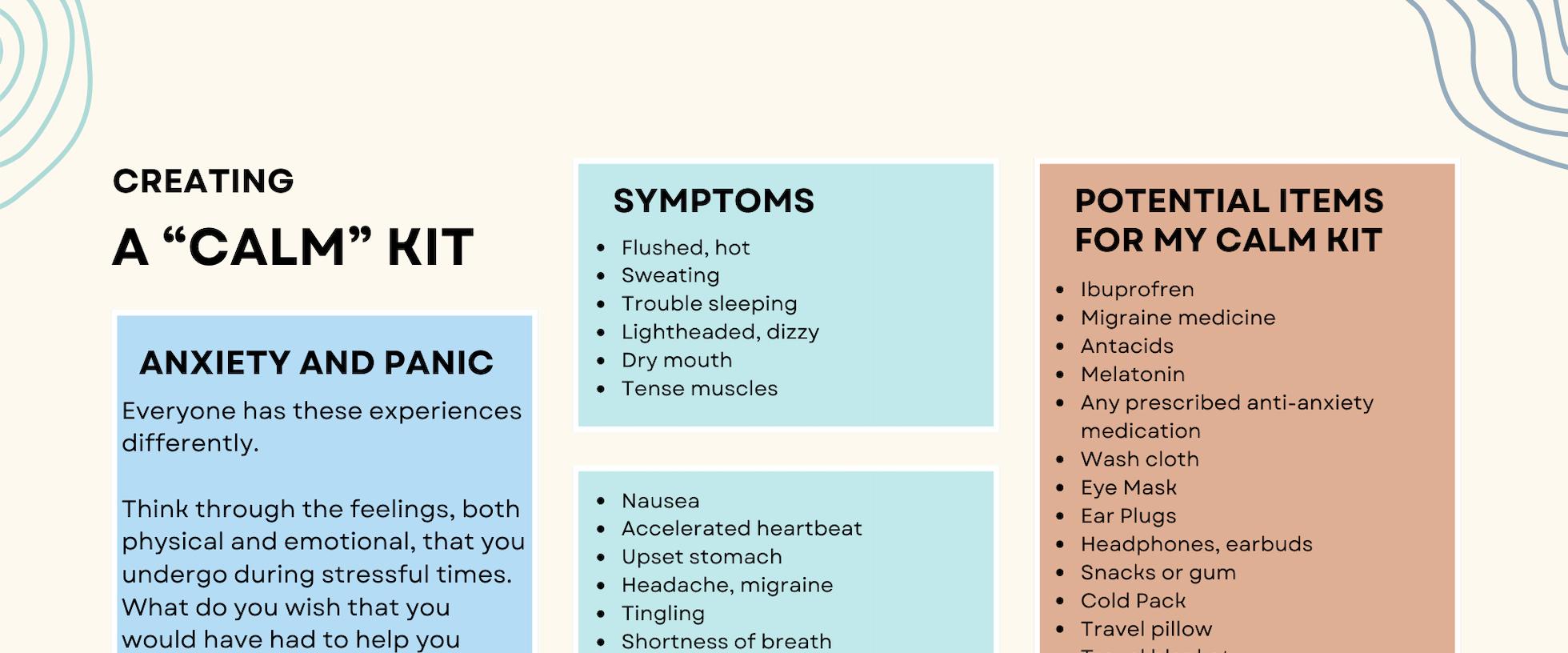 Panic First Aid Kit, Printable Anti-panic Checklist, Editable CALM Kit ...