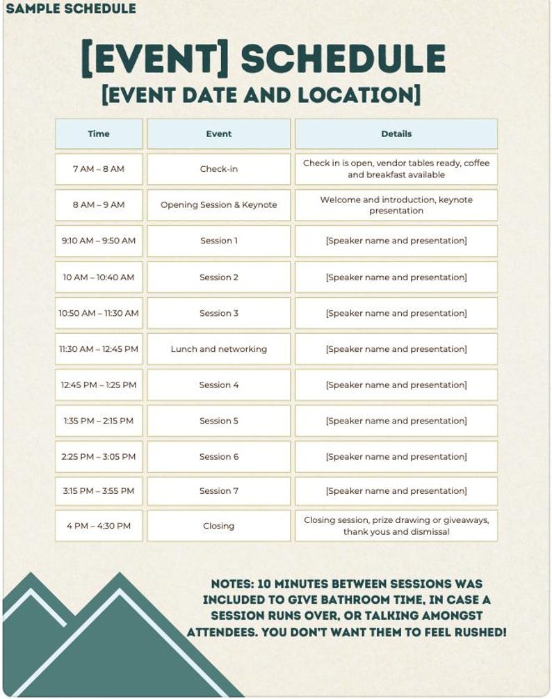 Event Planning Guide, Printable Corporate Event Planner, Editable ...