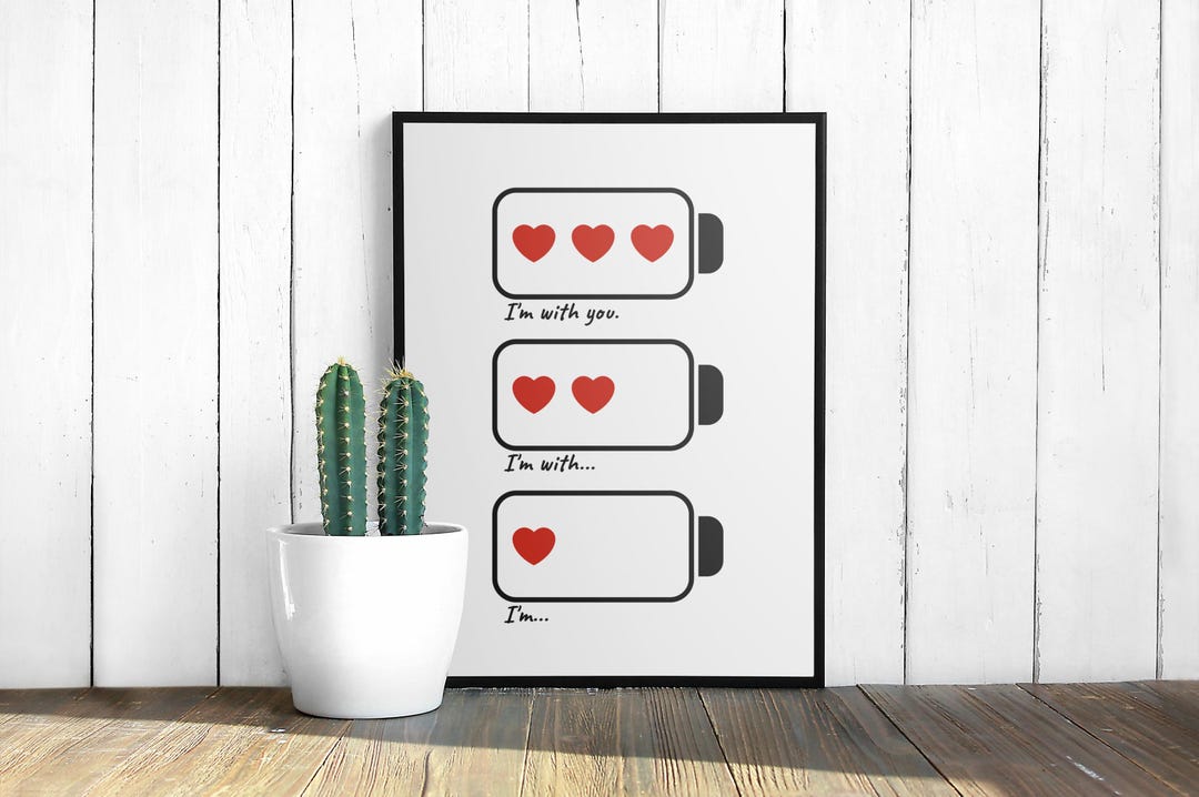 Digital Poster About Love, Simple Declaration of Love, Battery Full and ...