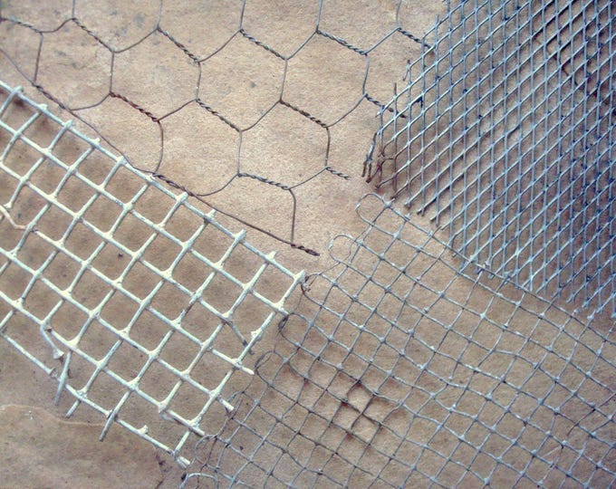 4 Rusted Metal Screen Mesh Pieces ~ Found Objects Supplies for ...