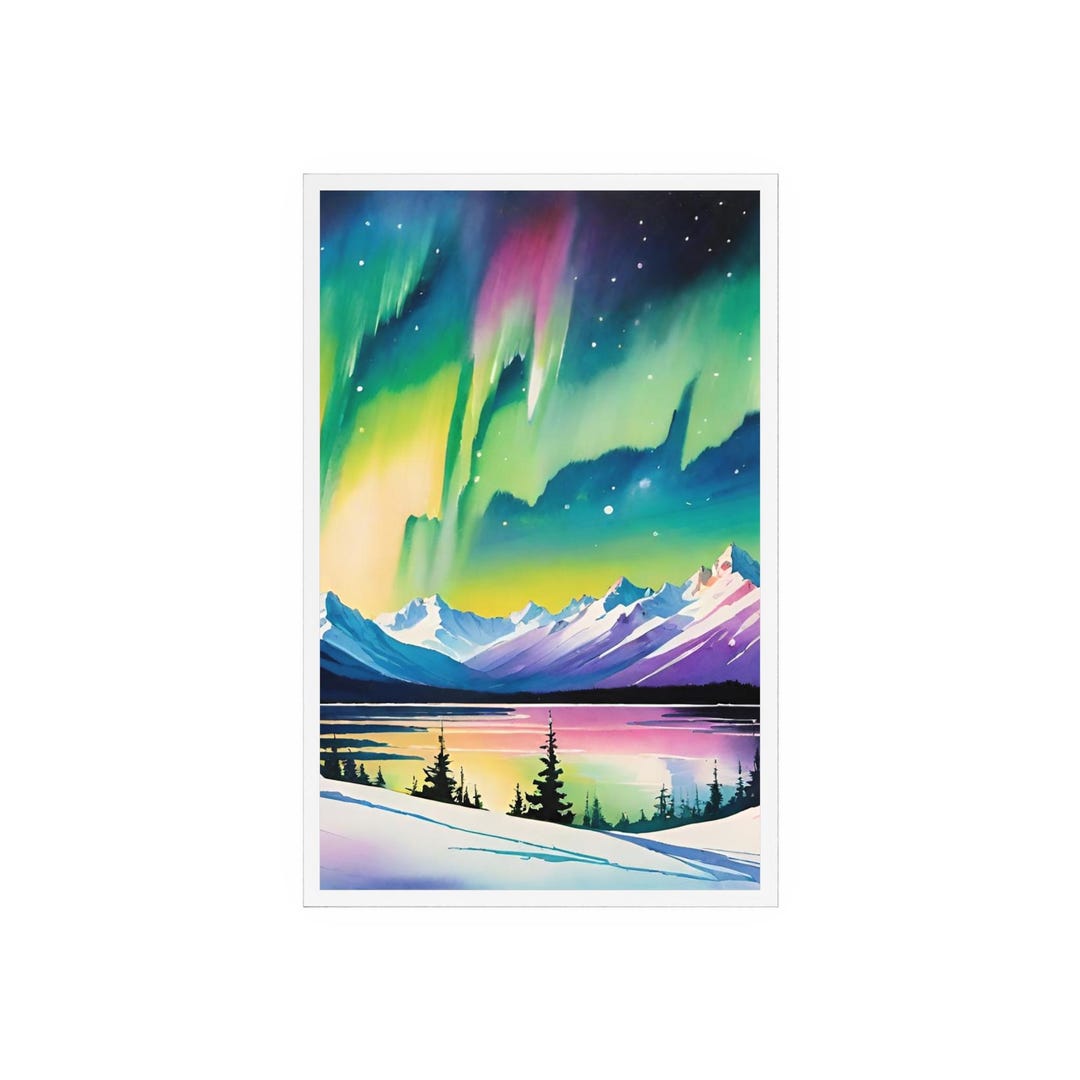 Aurora Borealis Acrylic Sign With Wooden Stand, Home Decor, Office ...
