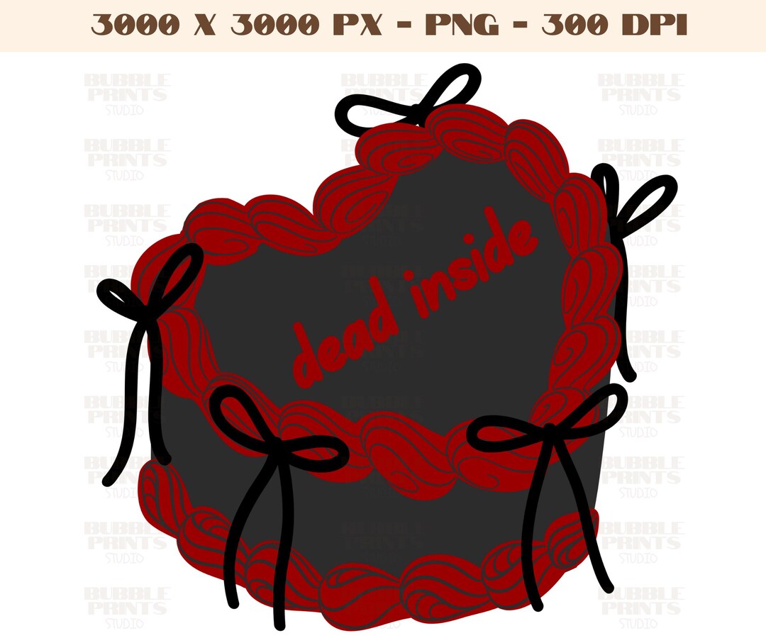 Dead Inside PNG, Coquette Heart Cake Png, Trendy PNG, Popular PNG, Dark ...