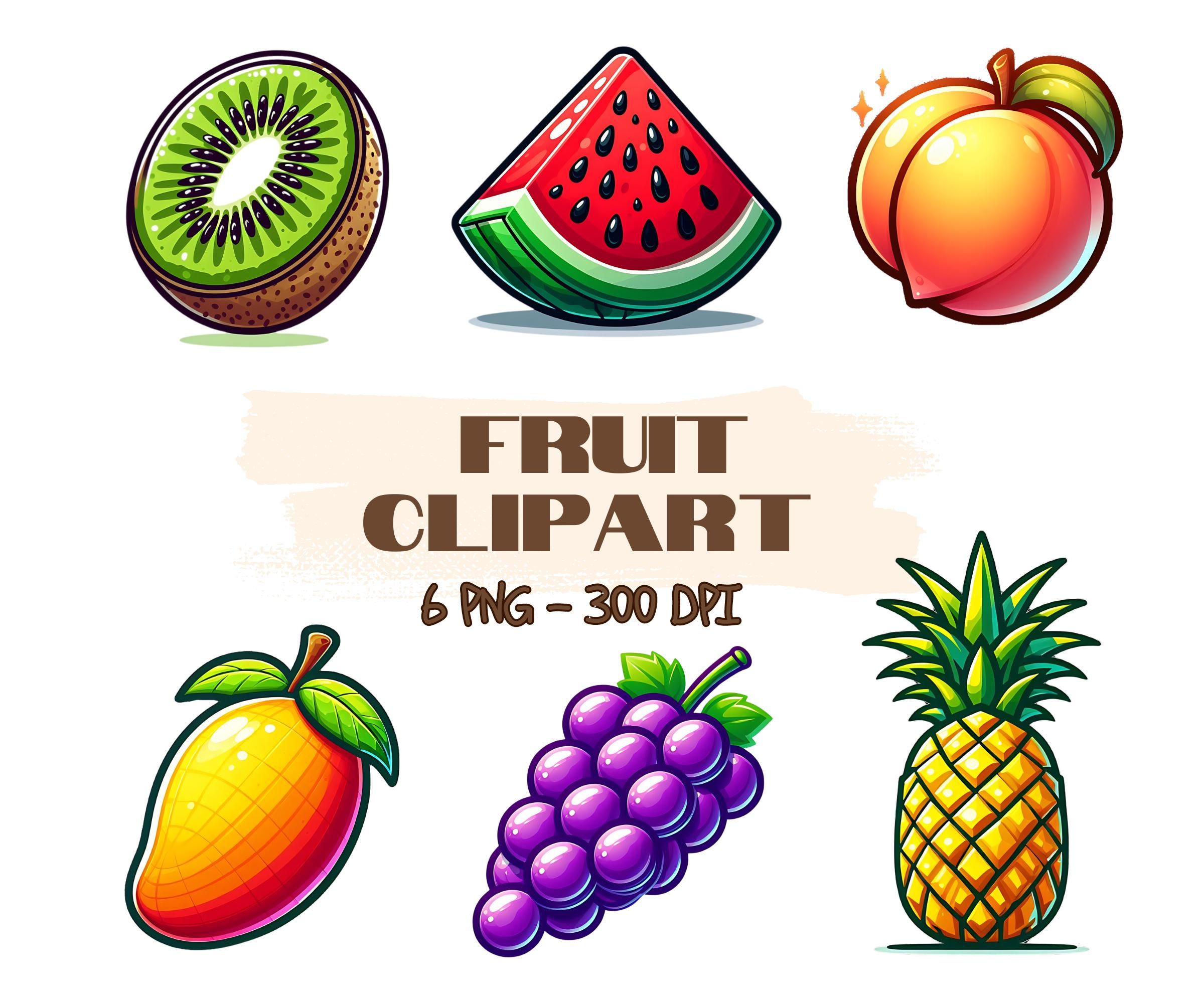Fruit Clipart Set , Cartoon Fruits PNG, Clipart Set of Mango Png ...
