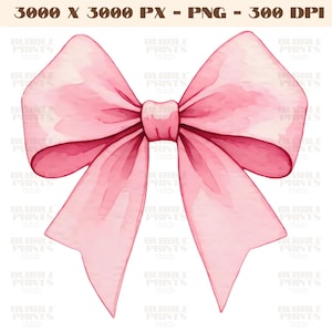 Pink Coquette Ribbon Bow PNG, Watercolor Pastel Pink Coquette Bow, Soft ...