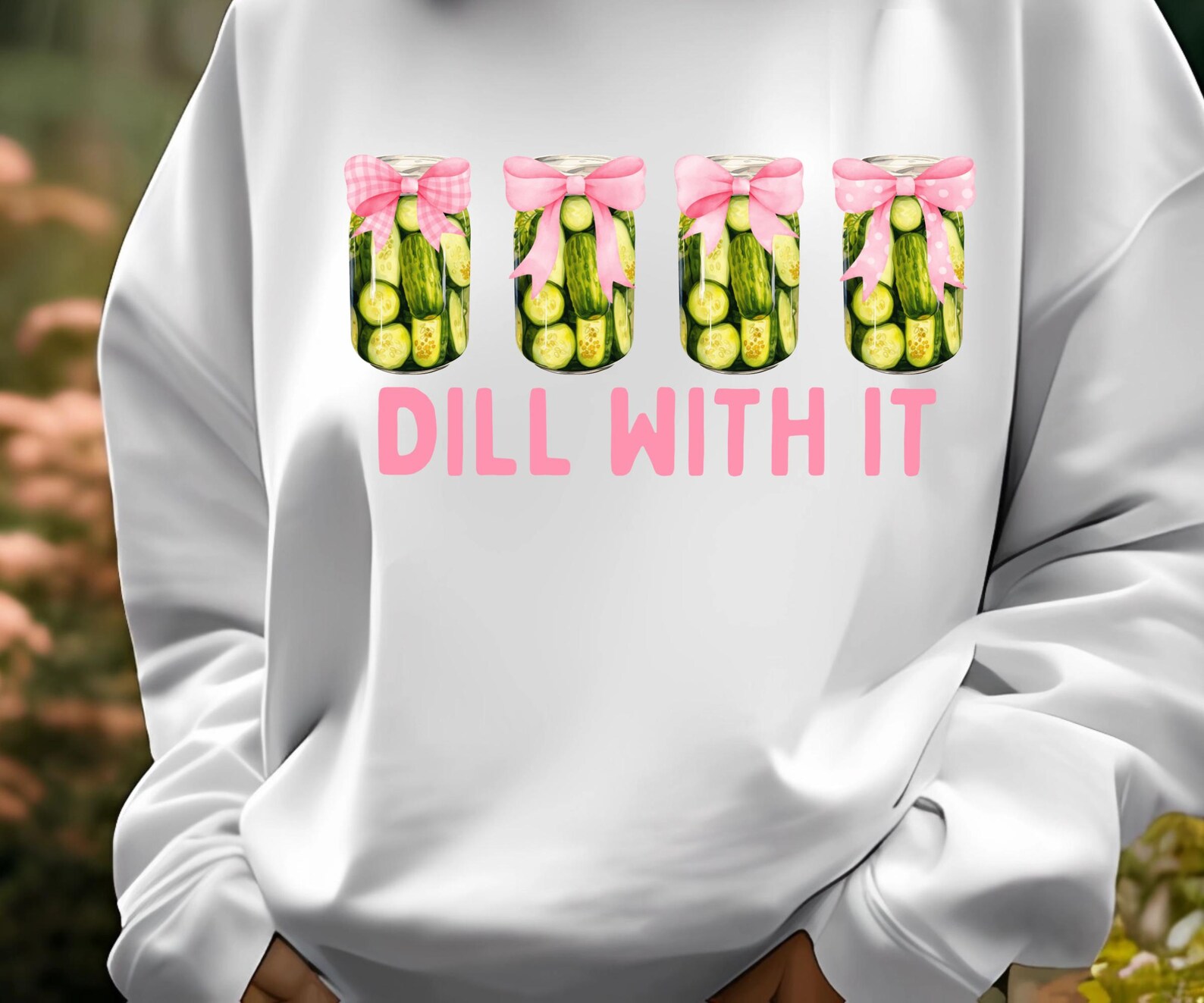 Dill With It PNG, Coquette Pickle Jars, Pink Bows, Trendy PNG, Popular ...