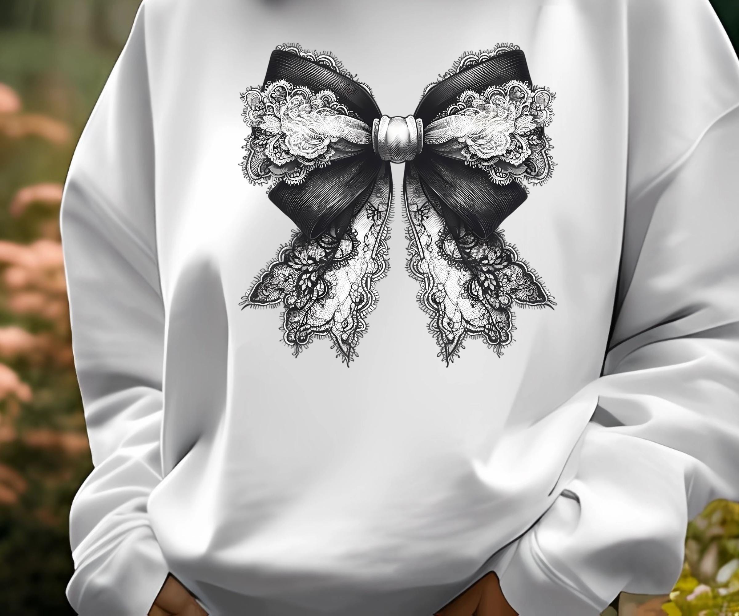 Black Lace Bow Png,dark Coquette Bows,black Ribbon Print,dark Feminine ...