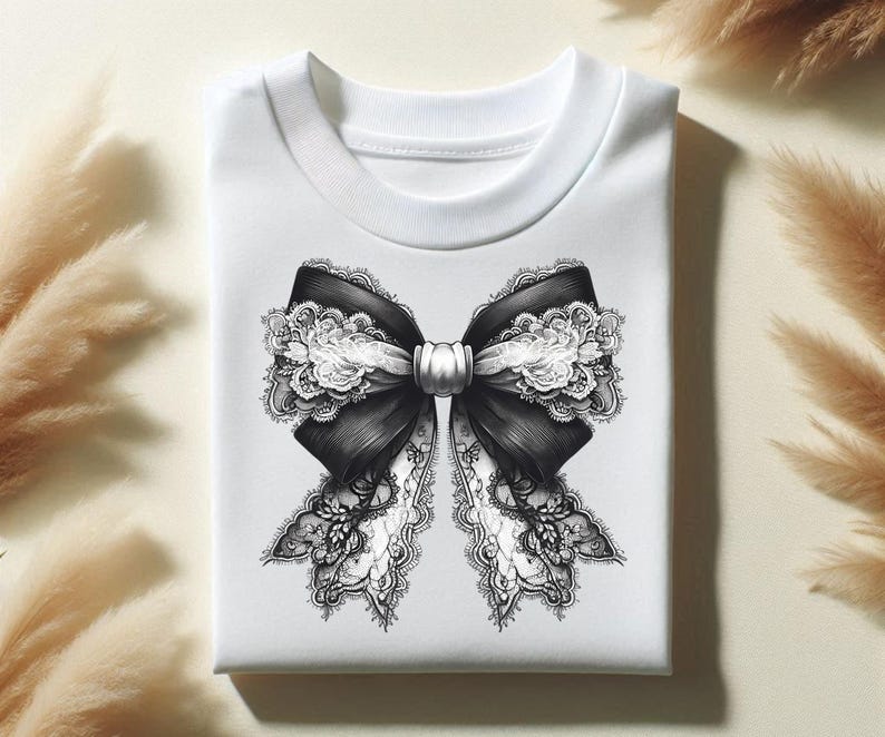 Black Lace Bow Png,dark Coquette Bows,black Ribbon Print,dark Feminine ...