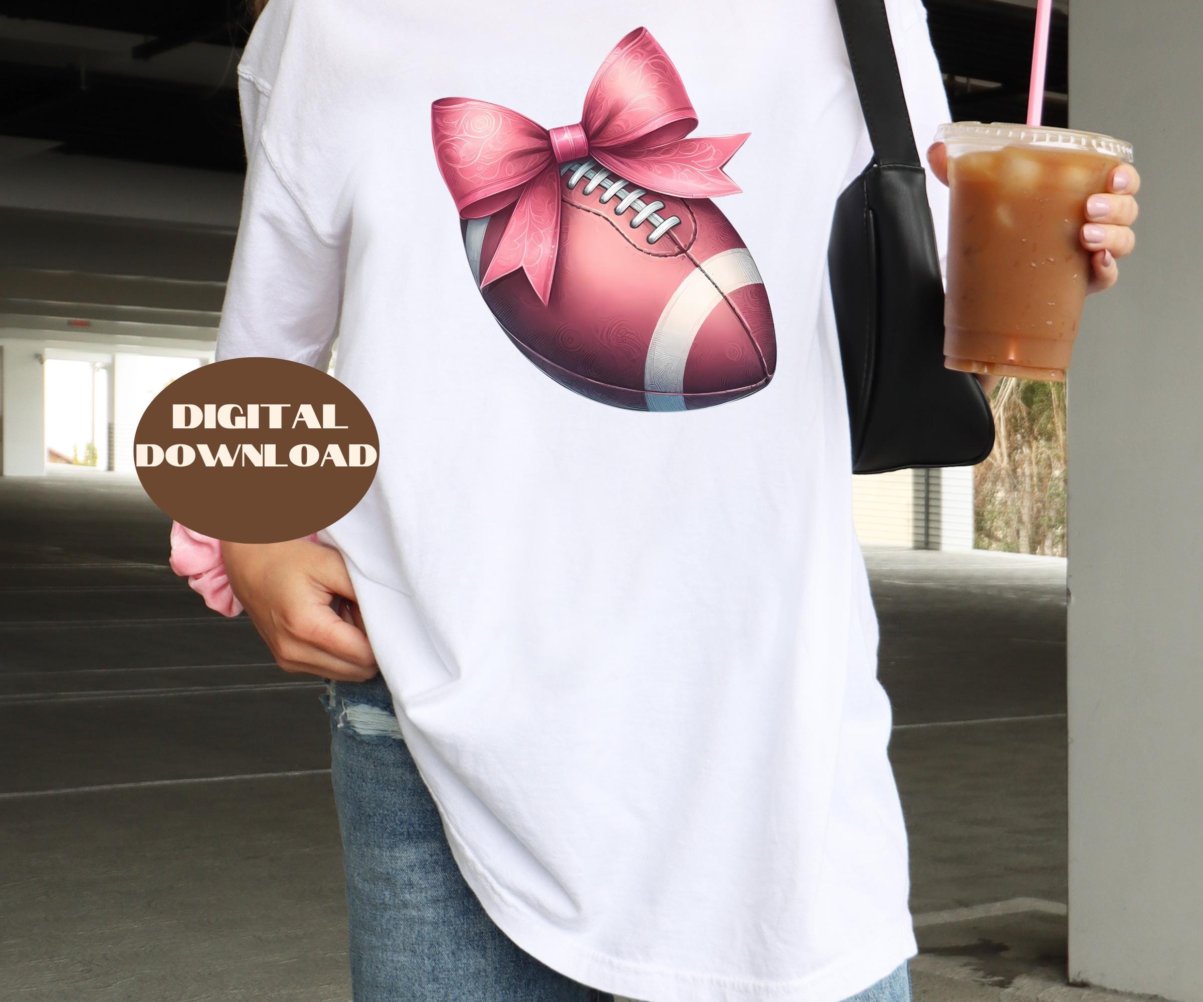 Pink Coquette Football Png, Football Mom, Girly Cute Png, Game Day,fall ...