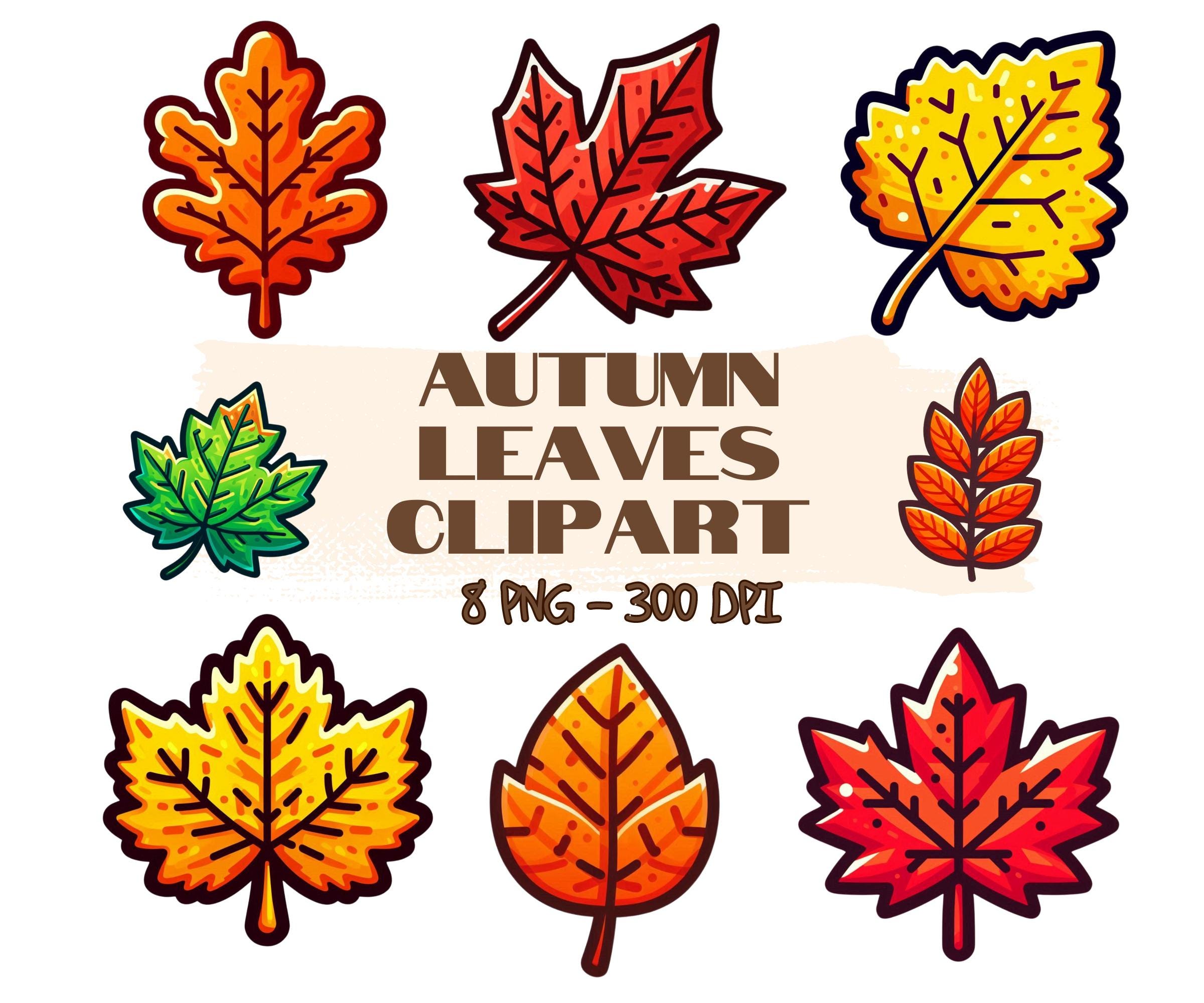 Fall Leaves Clipart | Fall Leaves Clipart Set |fall Leaf PNG Bundle ...